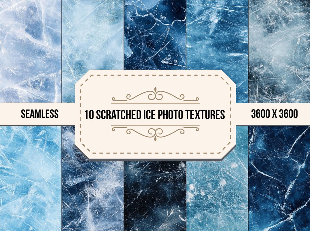 Frosted Blue Ice Textures, Cracked Icy Patterns, Winter-inspired ...