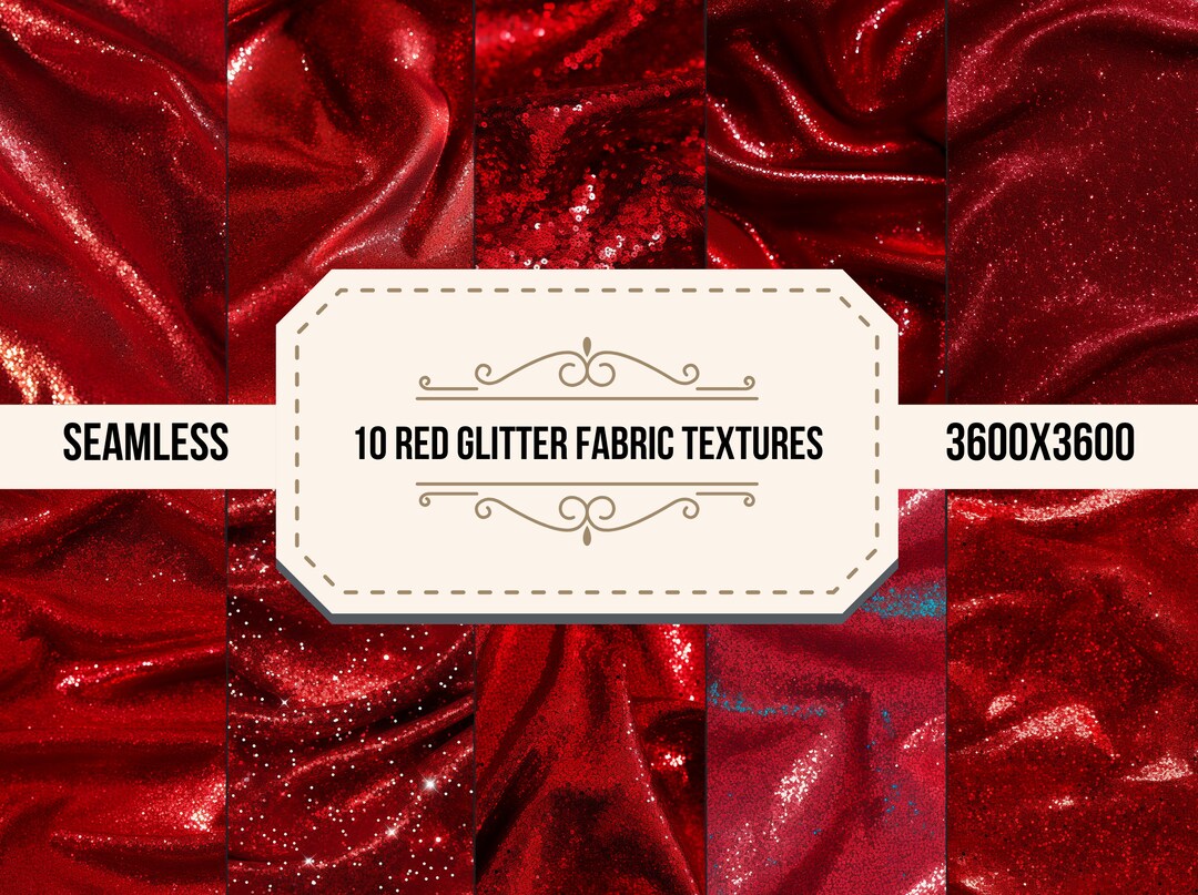 Red Glitter Fabric Textures Pack, Christmas Digital Texture, Seamless ...