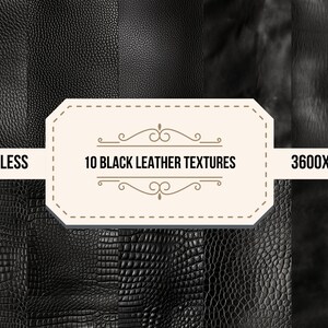 Black Leather Digital Paper Pack, Realistic Digital Leather Textures ...