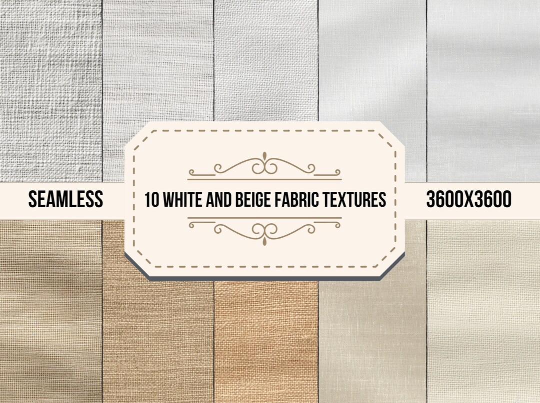 Natural Linen Wallpaper, White Linen Texture, Pack of Seamless Patterns ...