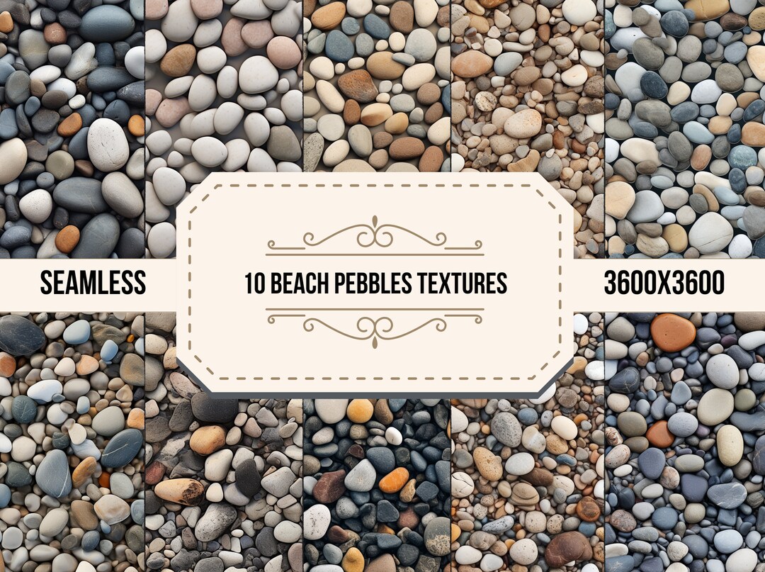 Beach Pebbles Photo Textures Pack, Rocks and Sand Patterns, Natural ...