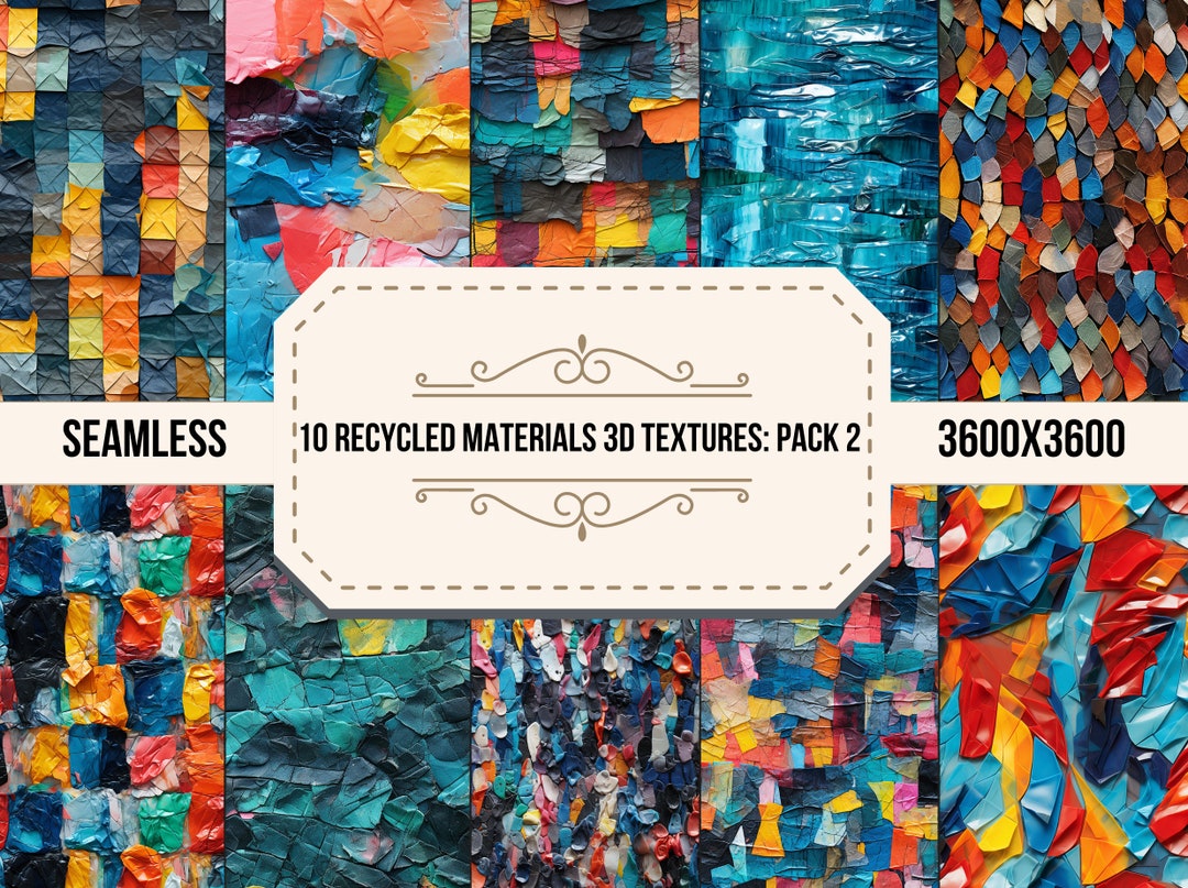 3d Recycled Materials Seamless Texture, Scrapbooking Paper, Printable ...
