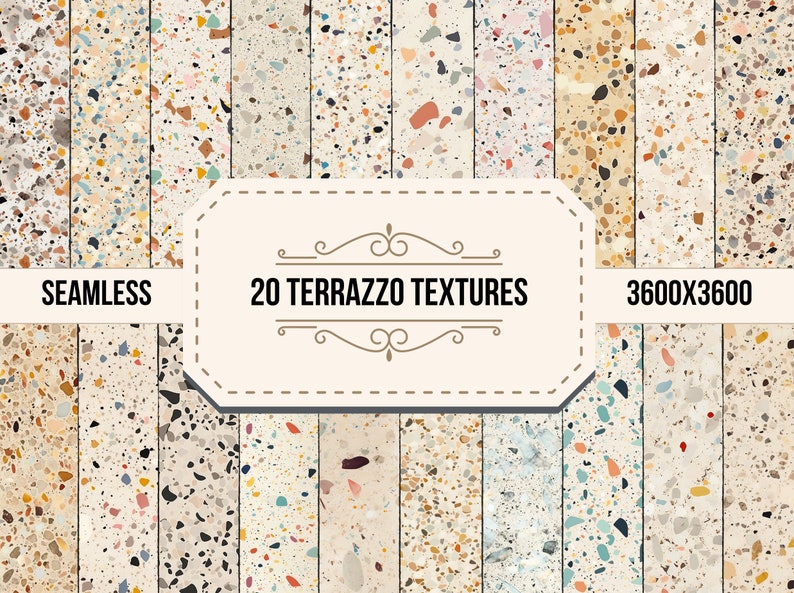 Terrazzo Seamless Texture, Stone Seamless Pattern, Linoleum Digital ...