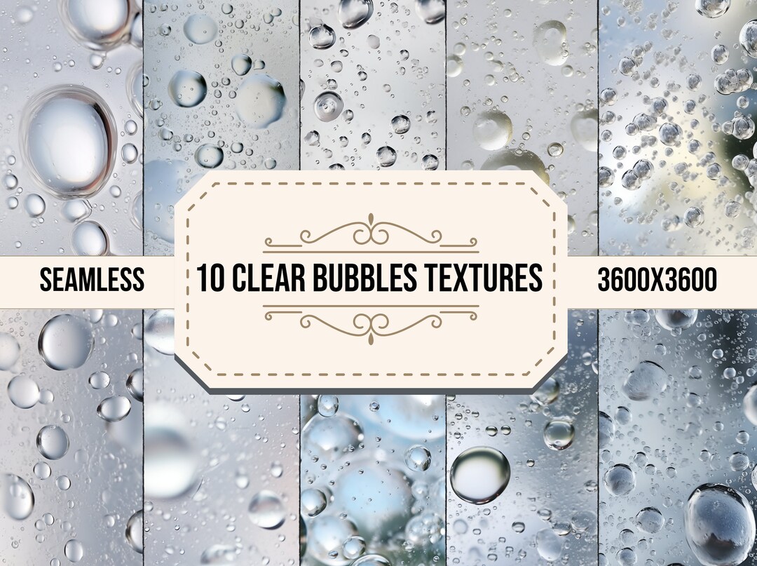 Clear Bubbles Digital Paper, Air Bubbles Texture, 3D Seamless Patterns ...