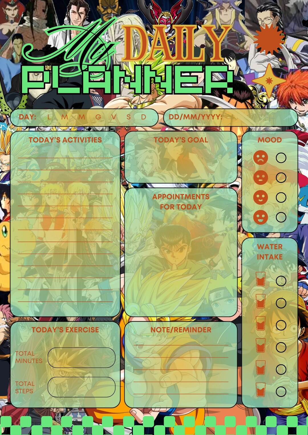 Daily Planner Anime Theme - Etsy