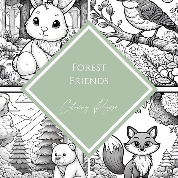 Forest Friends Art - Etsy