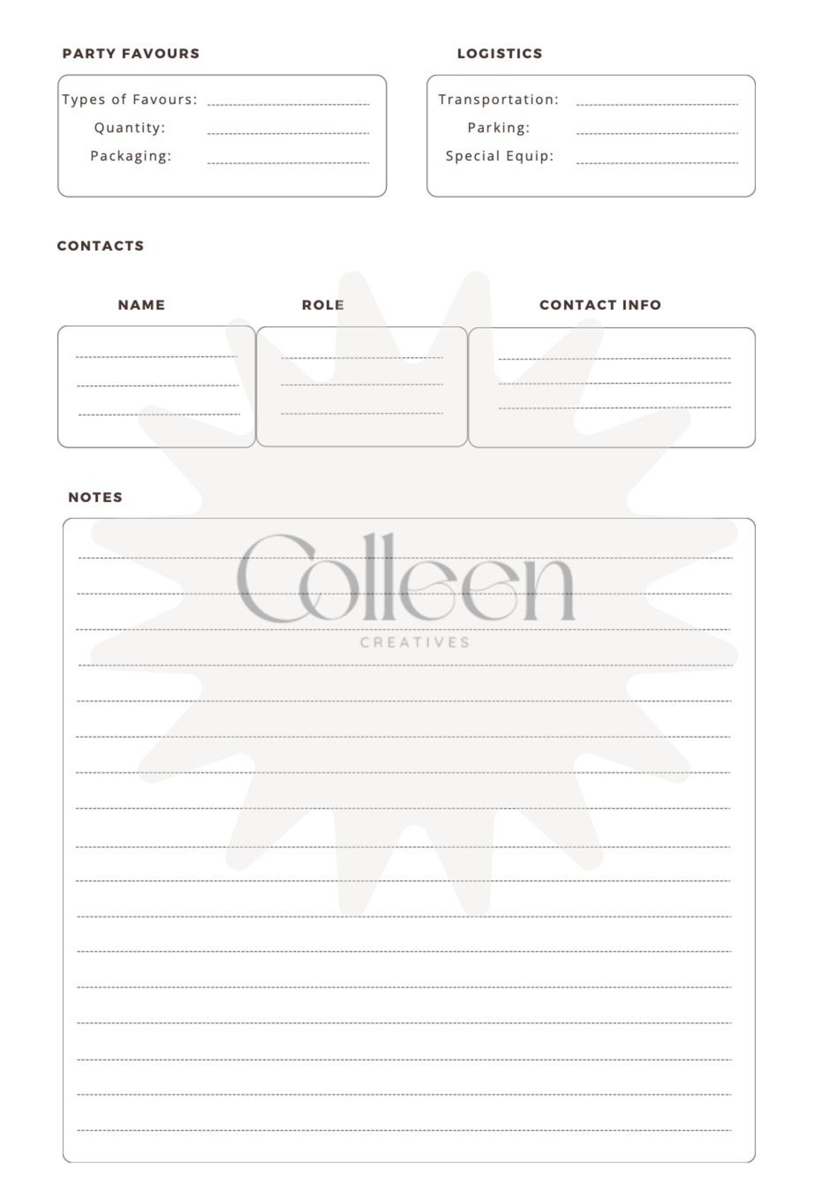 Minimalist Simple Event Planner - Etsy