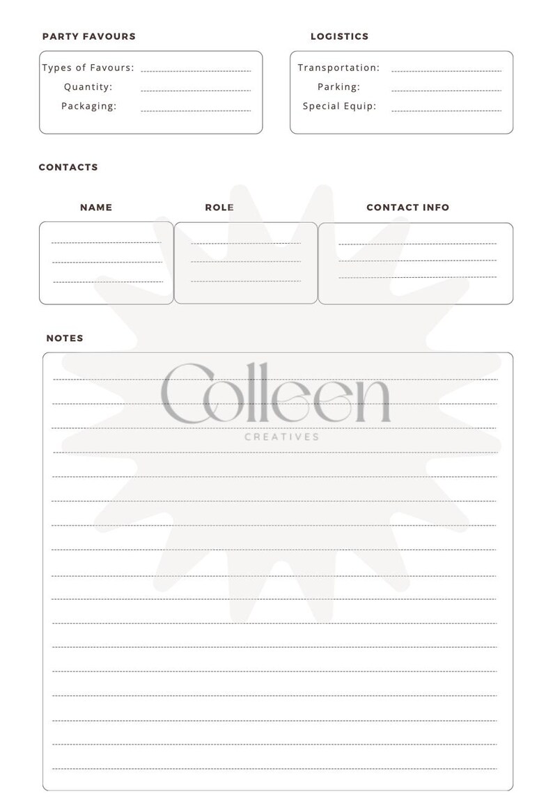 Minimalist Simple Event Planner - Etsy