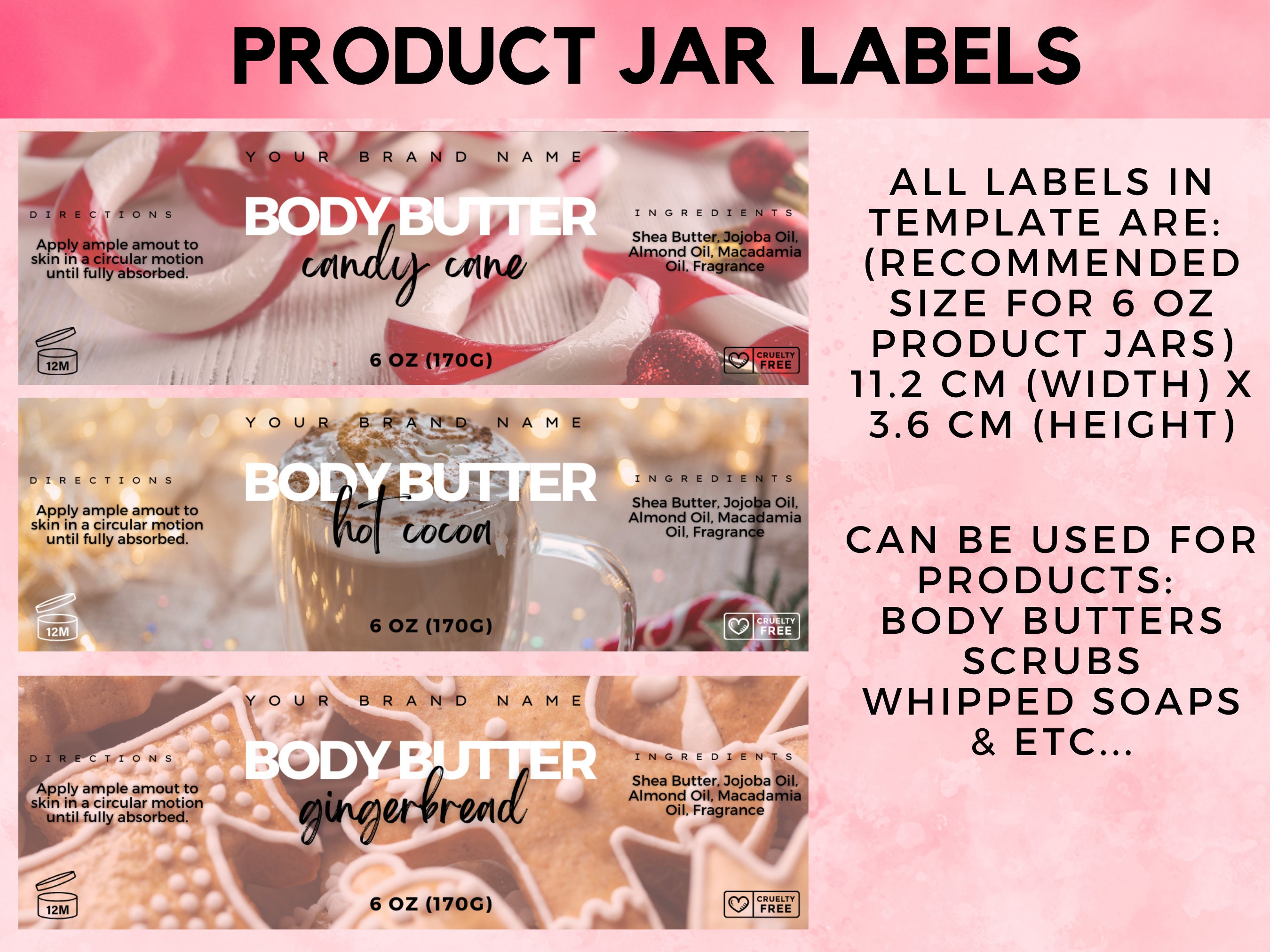 Editable in CANVA Whipped Body Butter Label Template, Printable ...