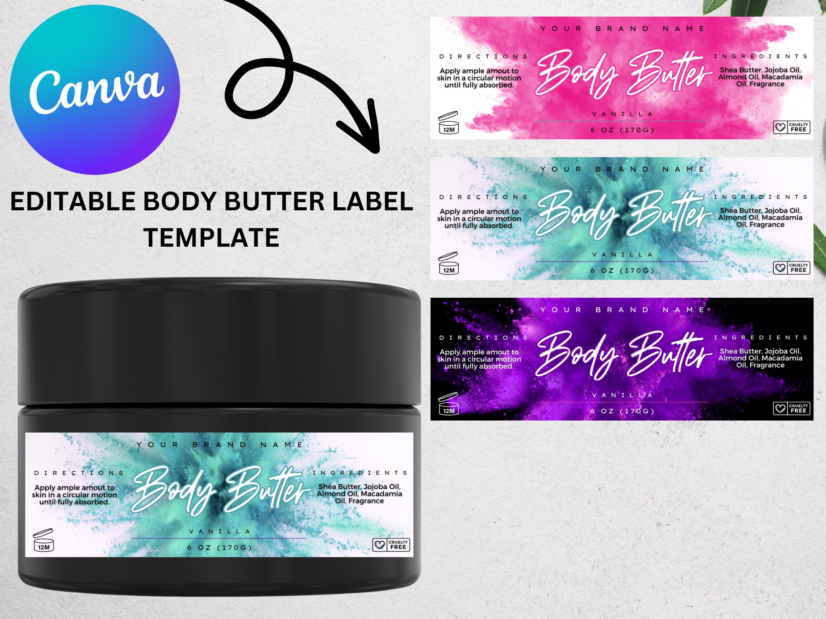 Editable Wrap Around Sticker Product Label for Skincare, Wrap Around ...