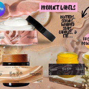 Body Butter Label Template, Printable Product Labels for Skincare ...