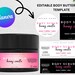 Body Scrub Editable Label Template, Printable Sugar Scrub Product Label ...