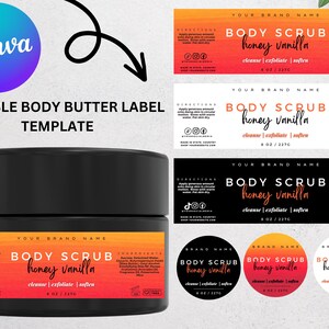Editable Body Scrub Label Template, Printable Product Jar Label (canva ...