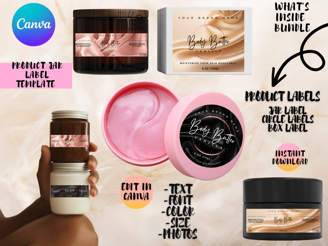 Editable Body Butter Label Template Bundle, Printable Product Labels ...