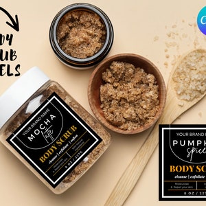 Body Scrub Label Editable Template, Printable Sugar Scrub Labels ...
