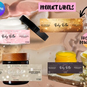 DIY Editable Body Butter Label Template, Product Wrap Label for ...