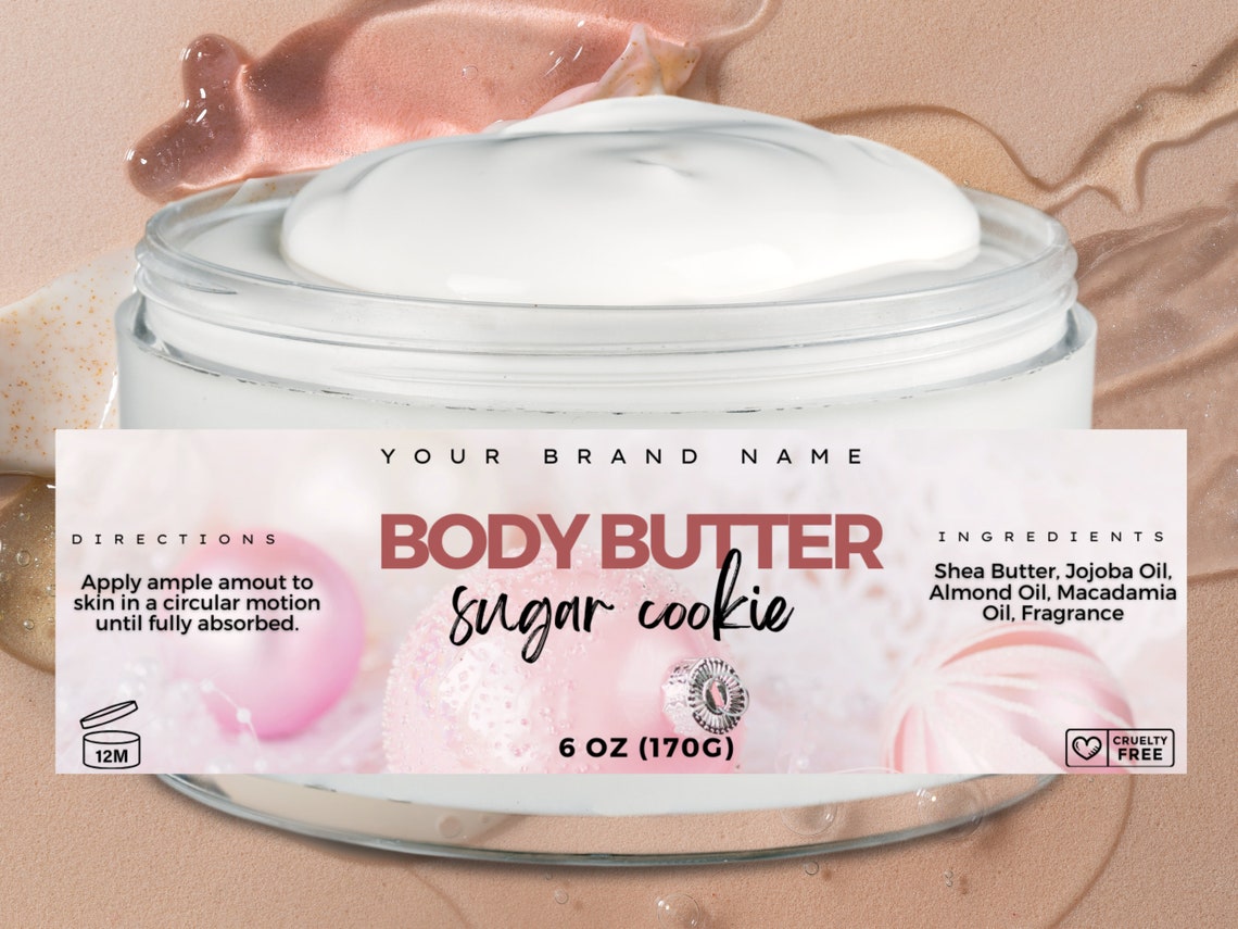 Printable Body Butter Labels Template, Holiday Product Jar Wrap ...