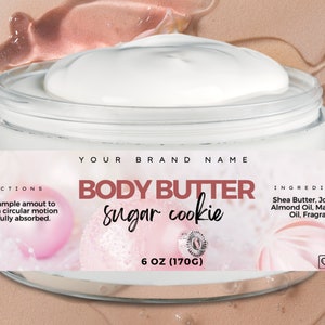 Printable Body Butter Labels Template, Holiday Product Jar Wrap ...