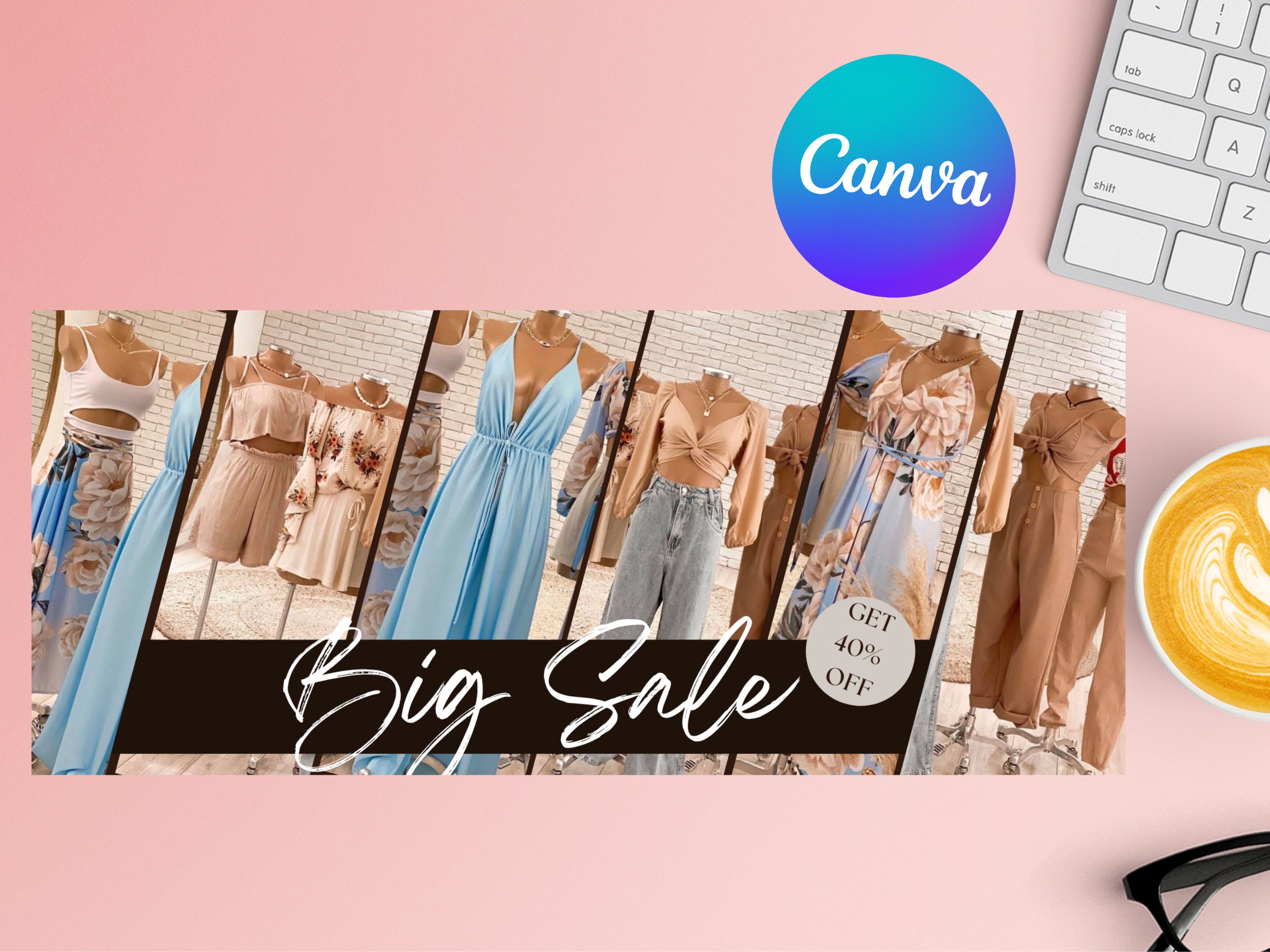 4 Luxury Website Banner Templates, Editable Shopify & Etsy Shop Banners ...