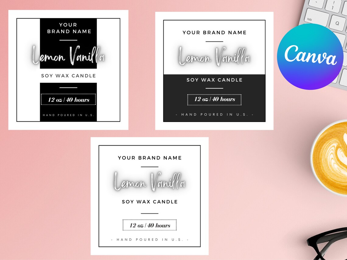Editable in CANVA Candle Label Template Printable Candle - Etsy