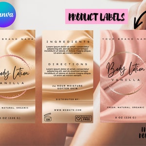 Body Lotion Label Template, Printable Body Butter Labels for Skincare ...