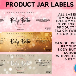 DIY Editable Body Butter Label Template, Product Wrap Label for ...