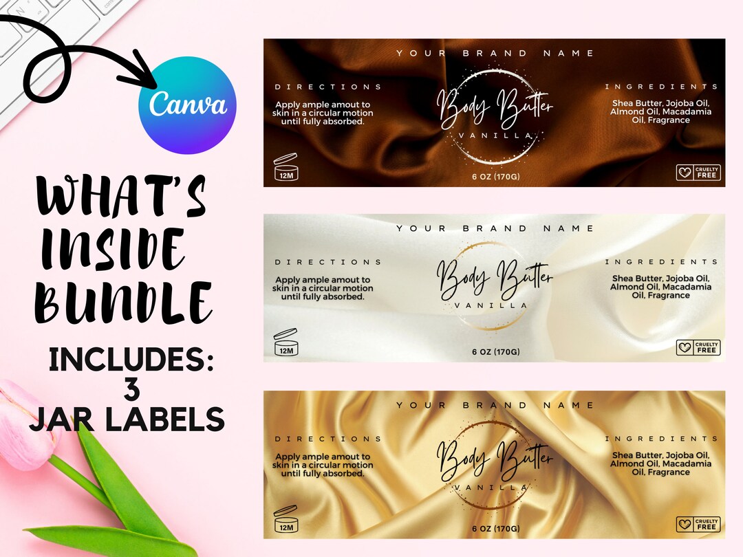 Body Butter Label Template, Printable Product Label for Skincare ...