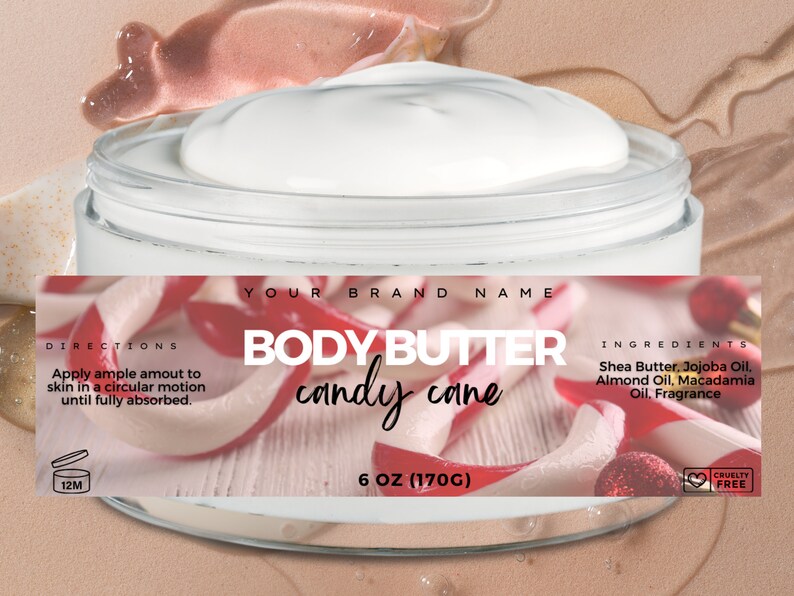 Editable in CANVA Whipped Body Butter Label Template, Printable ...