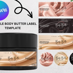 Editable Body Butter Label Template, Printable Product Jar Wrap Label ...