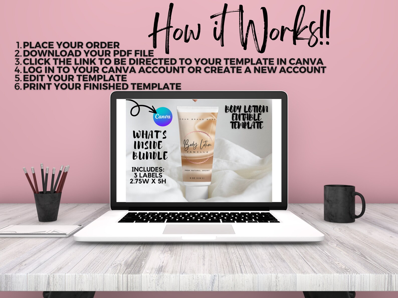 Body Lotion Label Template, Printable Body Butter Labels for Skincare ...