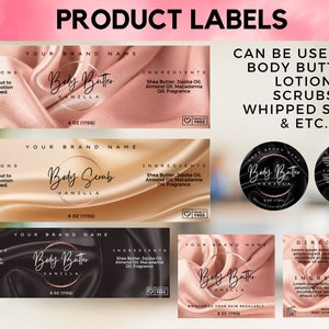 Body Butter Label Template, Printable Product Labels for Skincare ...