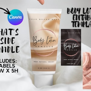 Editable Body Butter Label Template, Printable Product Jar Wrap Label ...