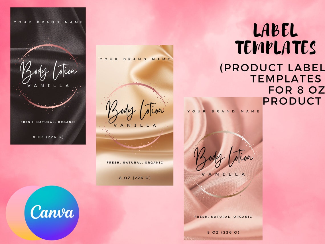 Body Lotion Label Template, Printable Body Butter Labels for Skincare ...