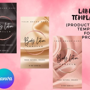 Editable Body Lotion Label Template, Printable Skincare Labels (canva ...
