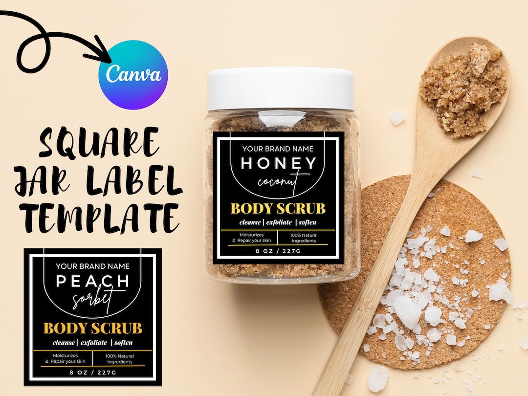 Body Scrub Label Editable Template, Printable Sugar Scrub Labels ...