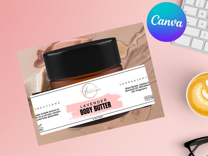 3 Body Butter Label Templates, Custom Sticker Labels, Canva Product ...