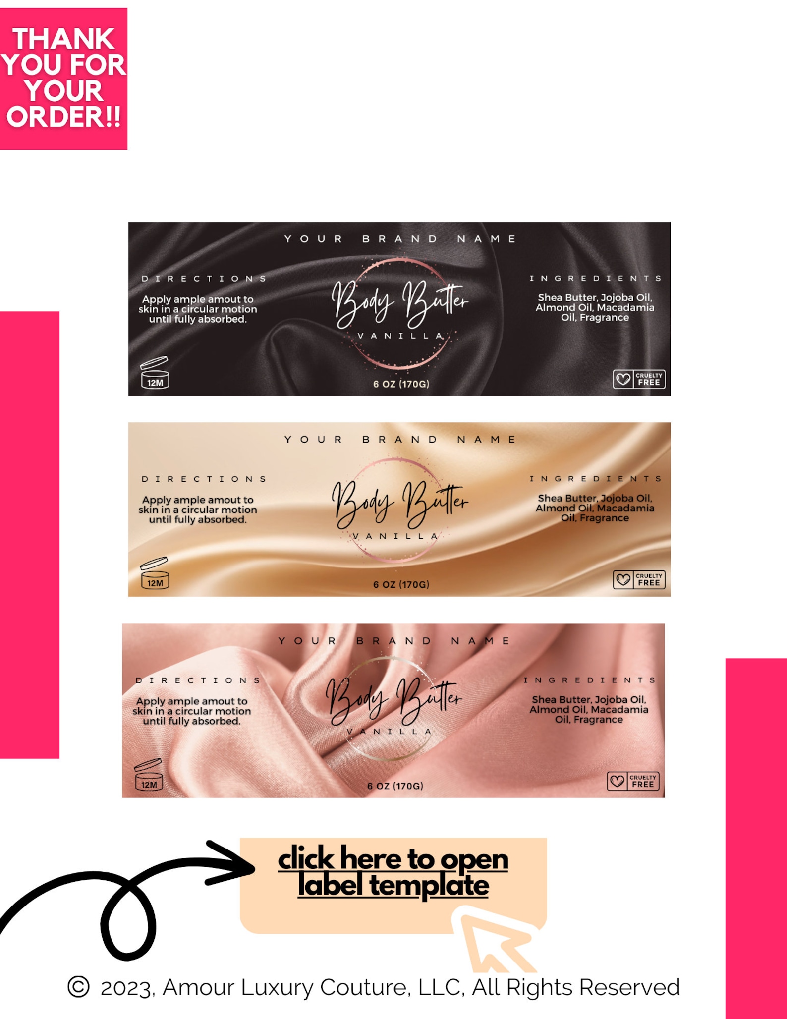 Body Butter Label Template Printable Product Label for - Etsy