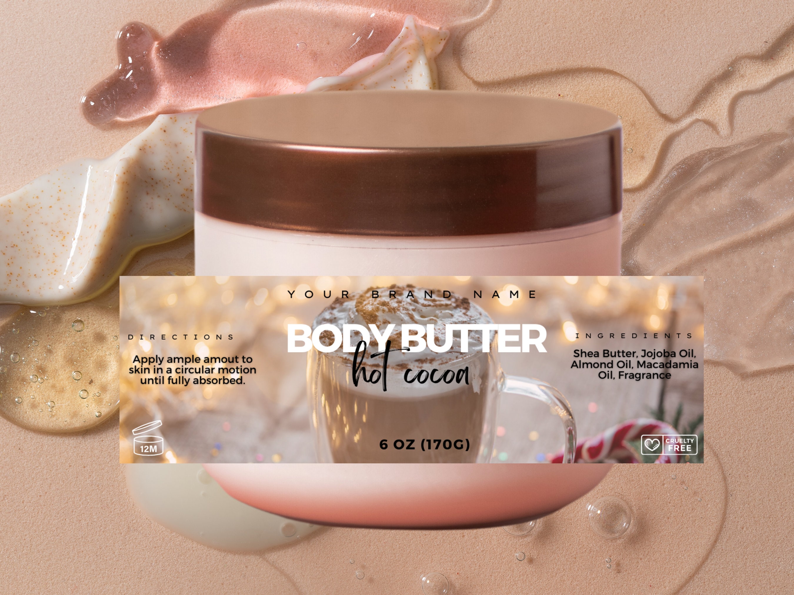 Editable in CANVA Whipped Body Butter Label Template, Printable ...