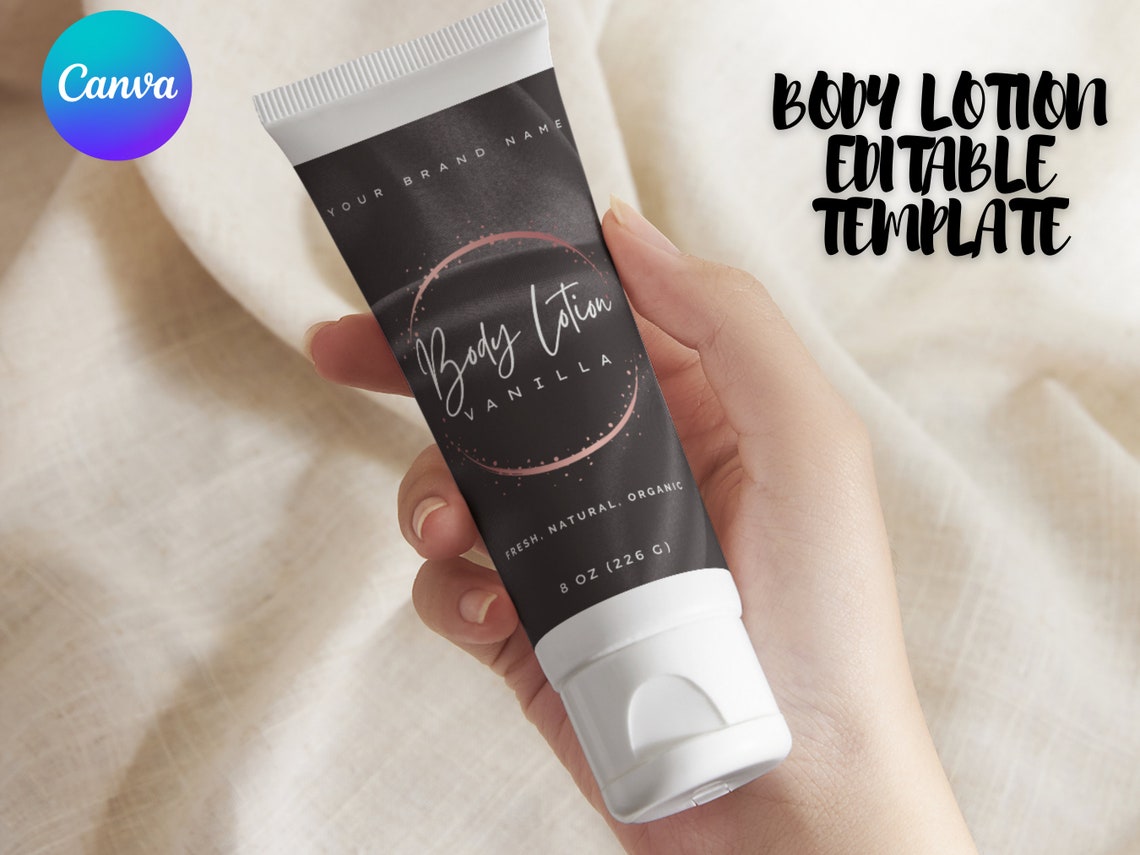 Body Lotion Label Template, Printable Body Butter Labels for Skincare ...