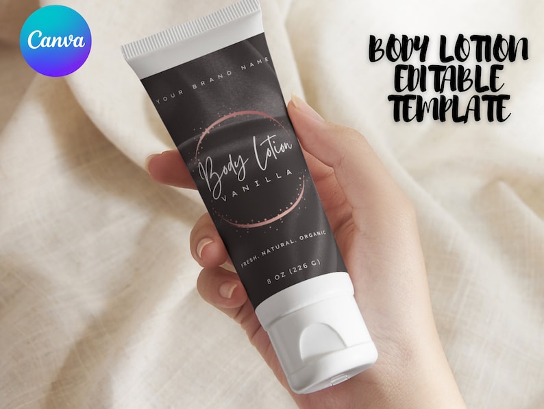 Body Lotion Label Template, Printable Body Butter Labels for Skincare ...