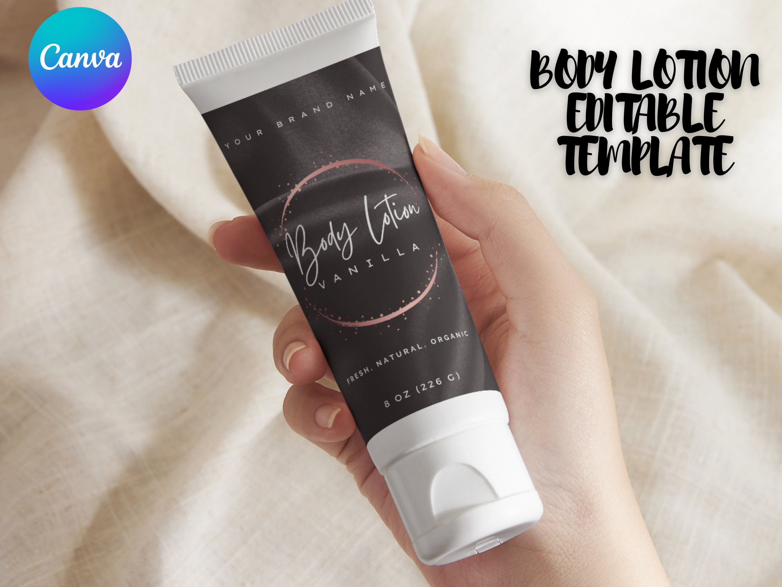 Body Lotion Label Template, Printable Body Butter Labels for Skincare ...