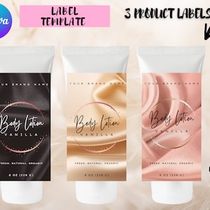 Body Lotion Label Template, Printable Body Butter Labels for Skincare ...