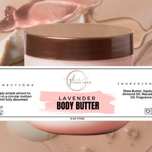 3 Body Butter Label Templates, Custom Sticker Labels, Canva Product ...