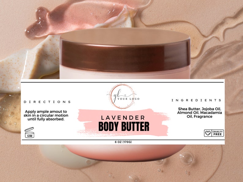 3 Body Butter Label Templates, Custom Sticker Labels, Canva Product ...