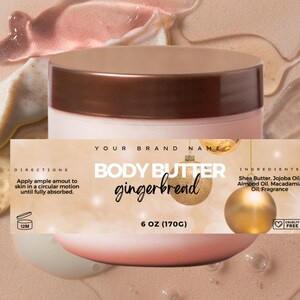 Printable Body Butter Labels Template, Holiday Product Jar Wrap ...