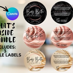 DIY Body Butter Label Template, Printable Product Jar Wrap Label for ...
