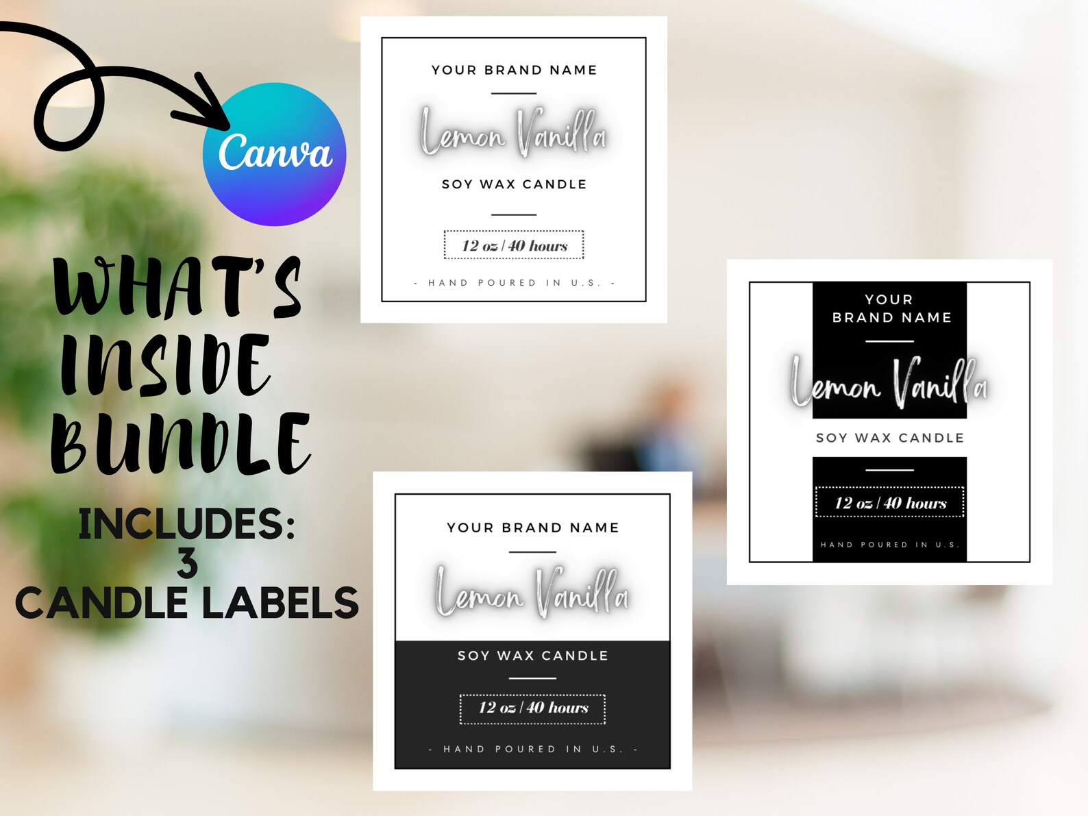 Editable in CANVA Candle Label Template Printable Candle - Etsy