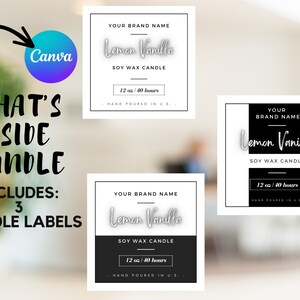 Editable in CANVA Candle Label Template, Printable Candle Labels, DIY ...