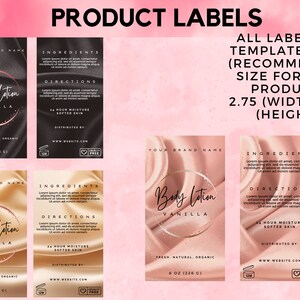 Editable Body Lotion Label Template, Printable Skincare Labels (canva ...
