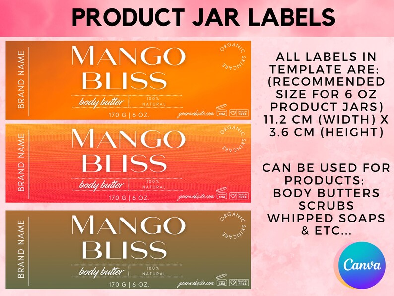 Editable Wrap Label Body Butter Template, DIY Body Butter Product Label ...